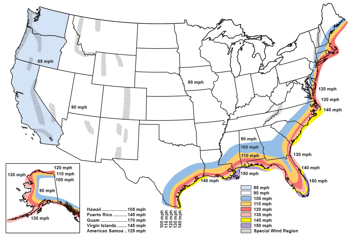 U.S. Wind Rating Map – Eder Flag
